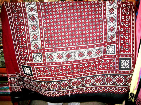 Ajrak Sindhi Pakistani Shawl Scarf Chadar Shemagh Cotton Patu Blanket ...