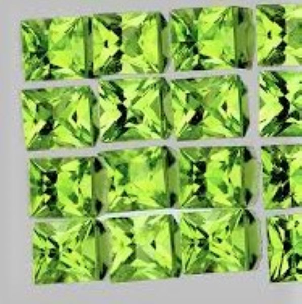 Peridot Square Cut Gem Lime Green Pakistan Natural Stones – Induscarpets